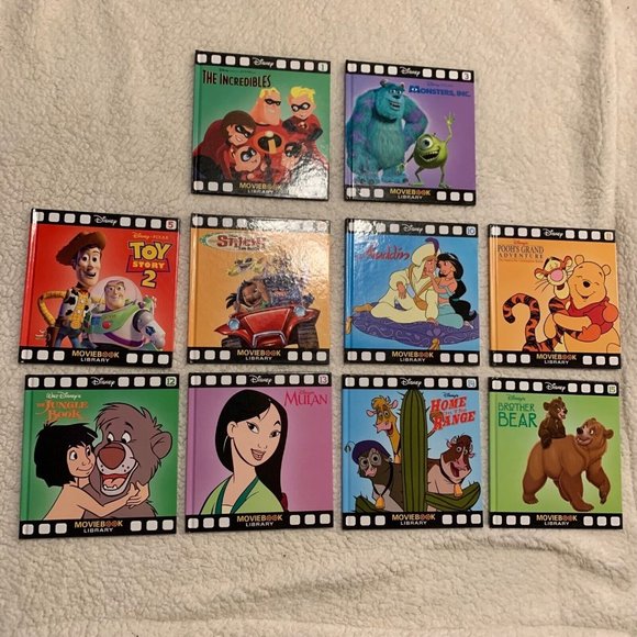 Disney | Toys | Disney Movie Book Library Lot Of Hardback Books ...